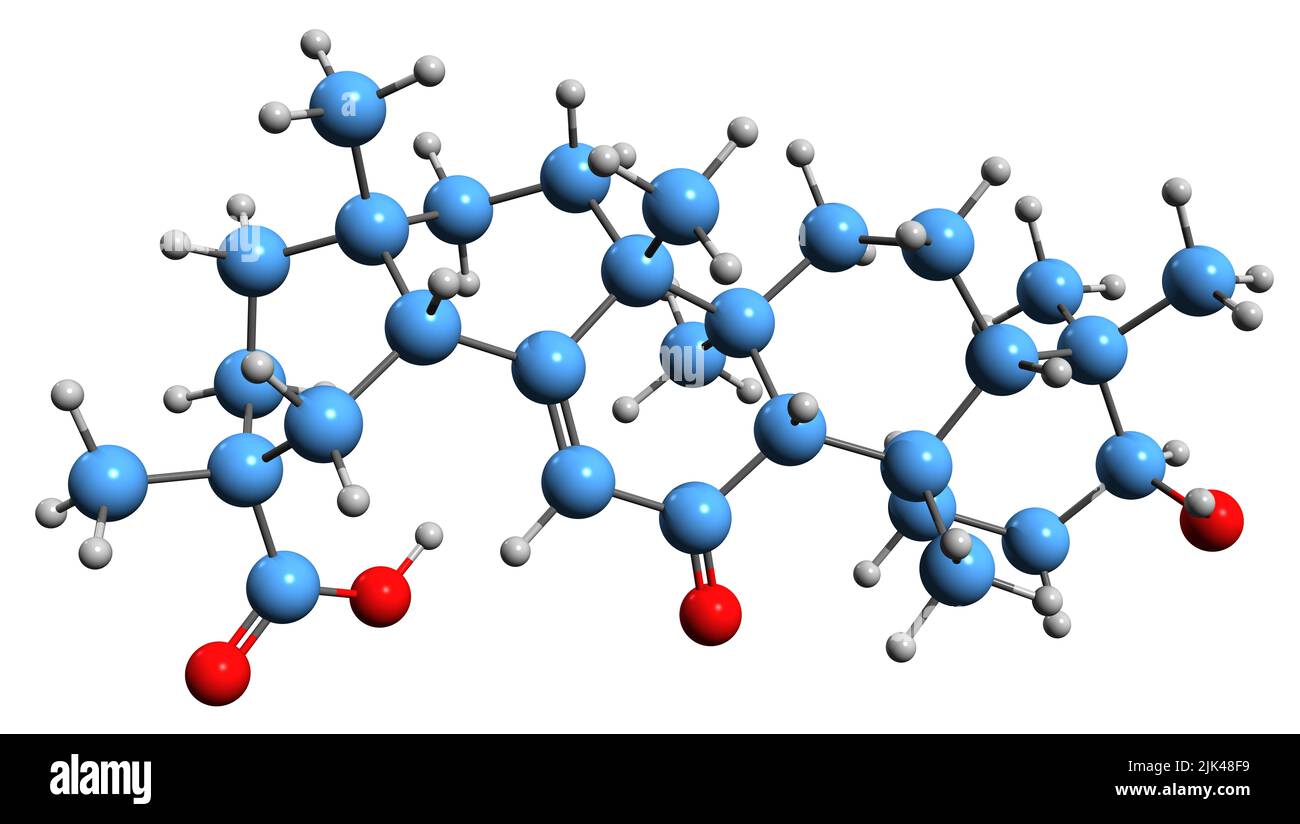 3D image of Enoxolone skeletal formula - molecular chemical structure ...