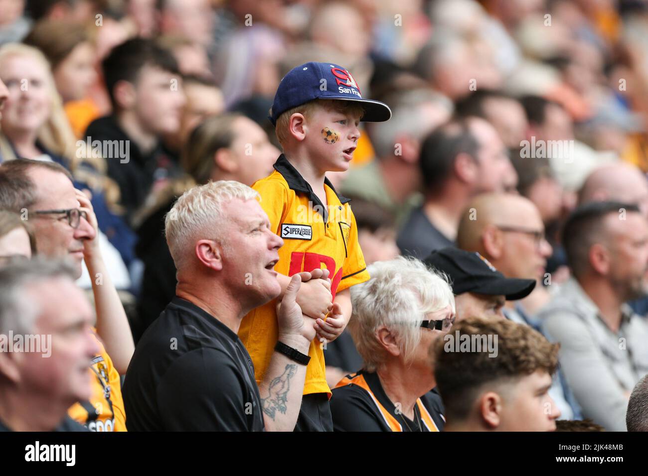 Hull City fan seen in the stands Stock Photo - Alamy