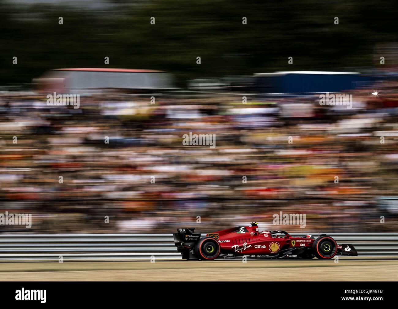 BUDAPEST - Carlos Sainz (Ferrari) in action during qualifying for the ...
