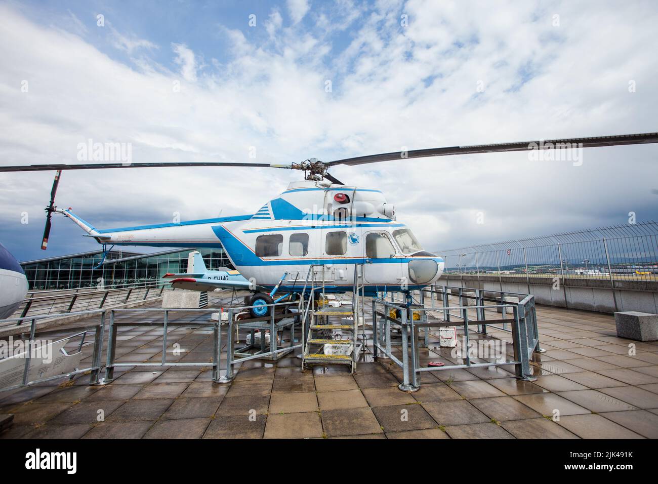 Stuttgart airport, Germany, open space airplane museum, Soviet made Mi ...