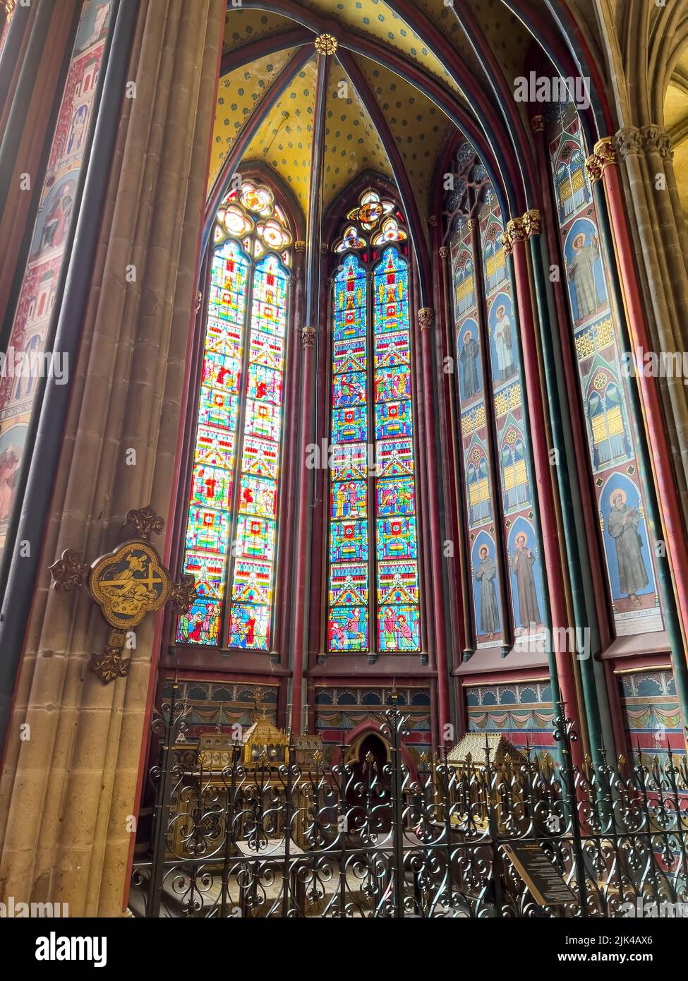 stain glass window of the Cathedral Saint-Etienne de Limoges France ...
