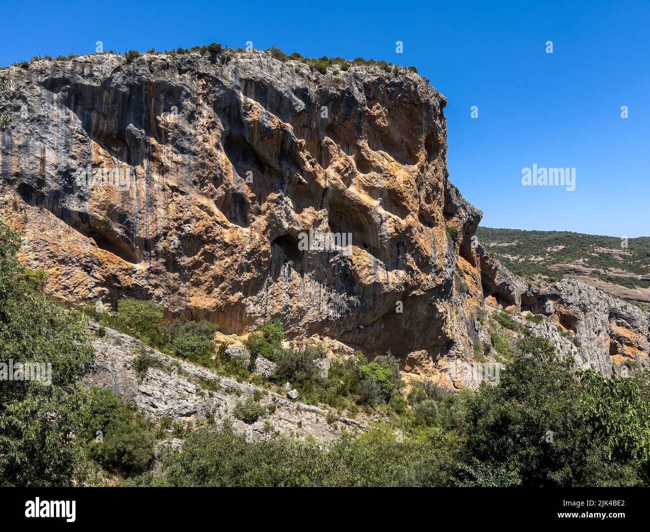 a limestone outcrop in Alquezar Spain Stock Photo - Alamy