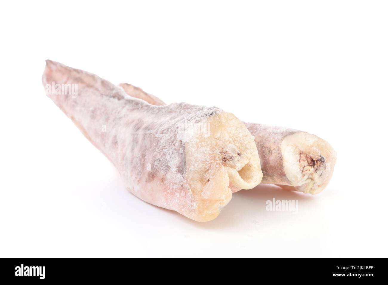 Frozen kingklip fish. Frozen red fish Frost on the surface of the fish ...