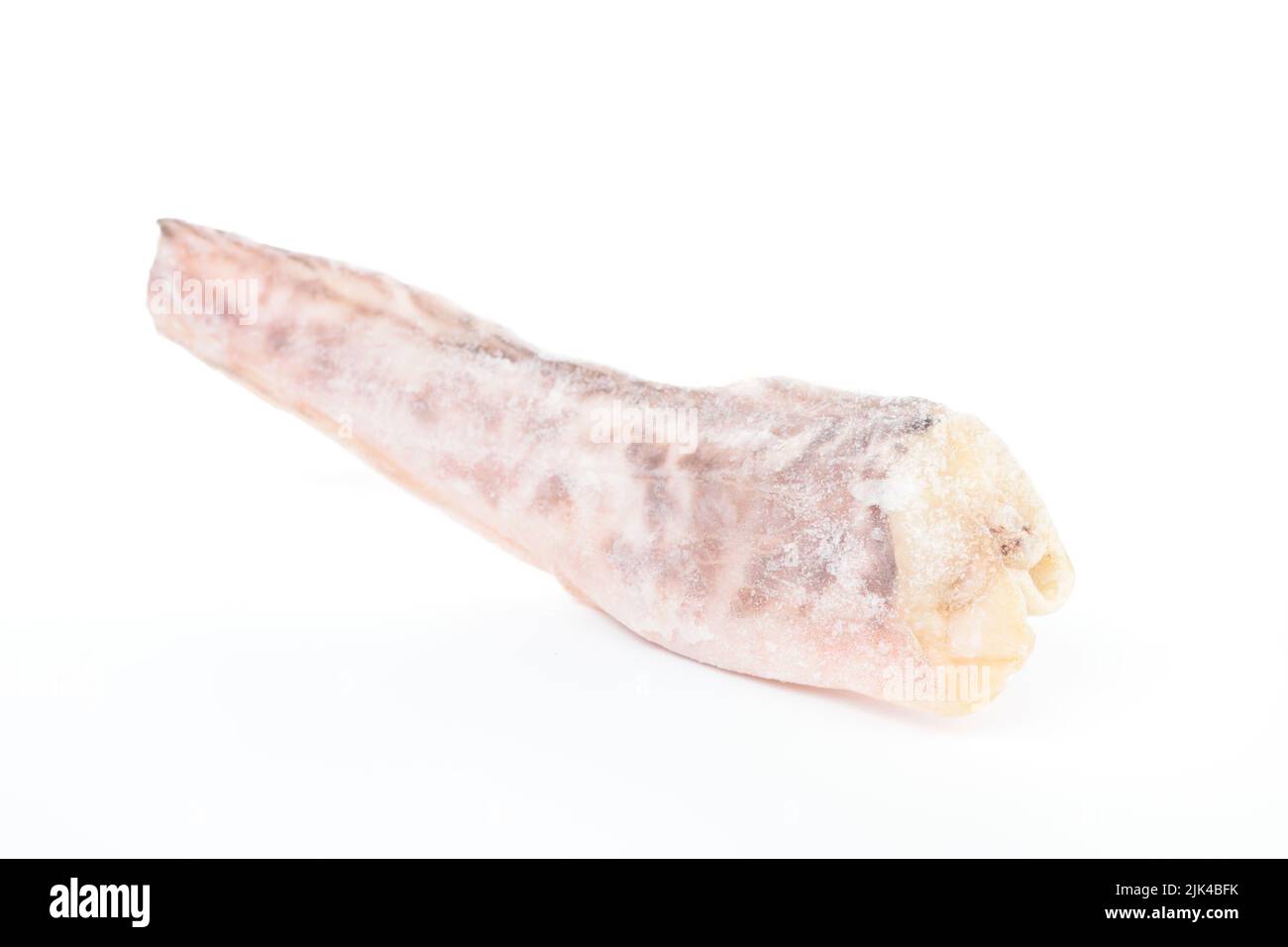 Frozen kingklip fish. Frozen red fish Frost on the surface of the fish ...