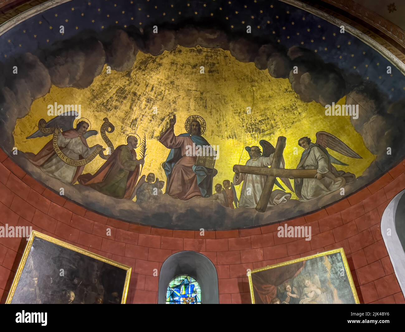 interior of the Templar Church (Eglise des Templiers) in Luz Saint ...