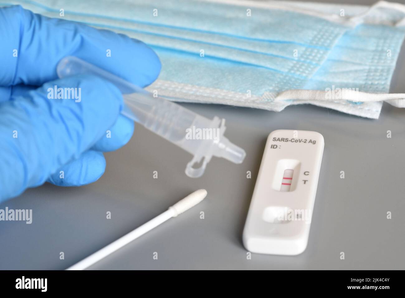 Taking covid rapid antigen test hi-res stock photography and images - Alamy