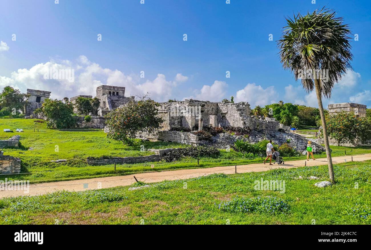 Tulum Mexico 22. June 2022 Ancient Tulum ruins Mayan site with temple ...