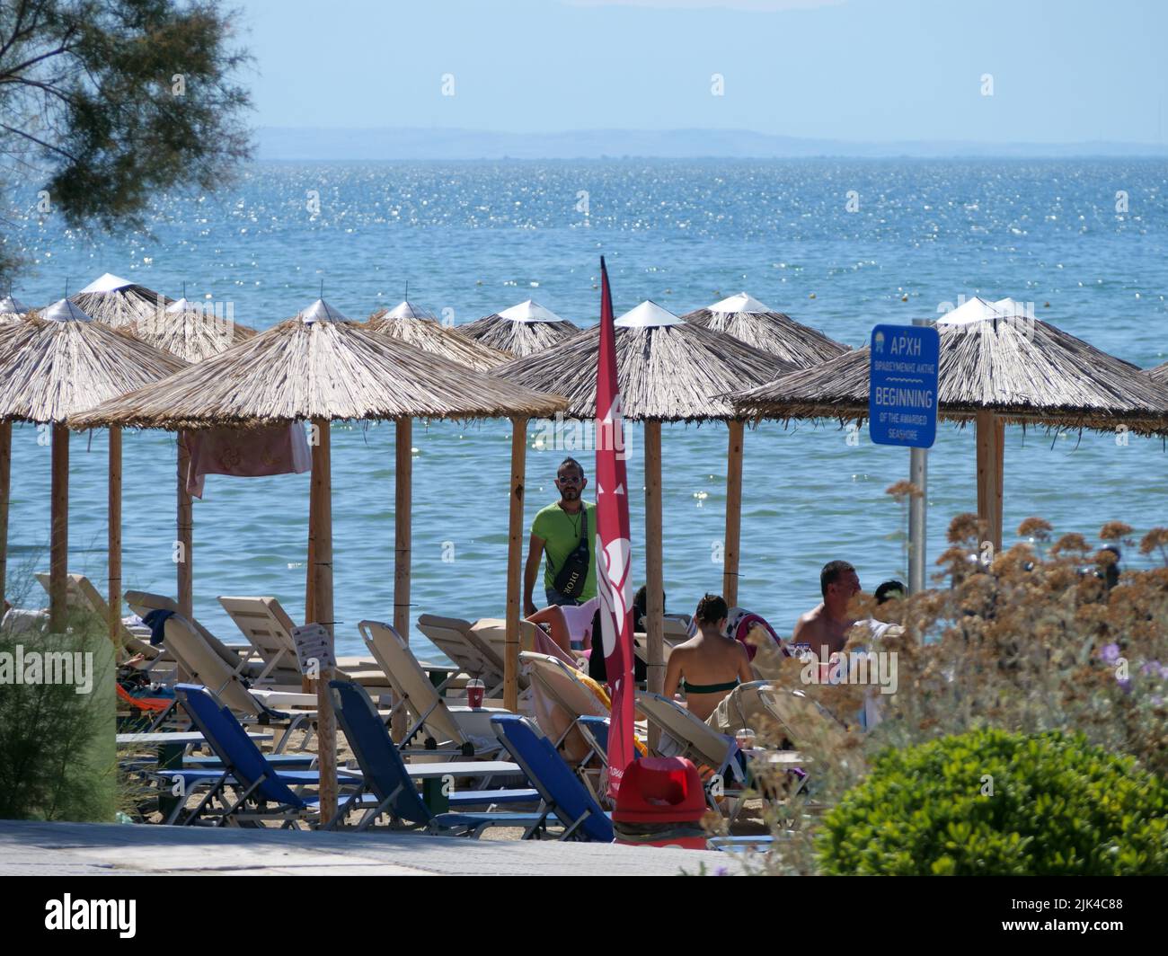 Beach, Aghia Triada area, Thessaloniki Bay, Macedonia, North-Eastern ...