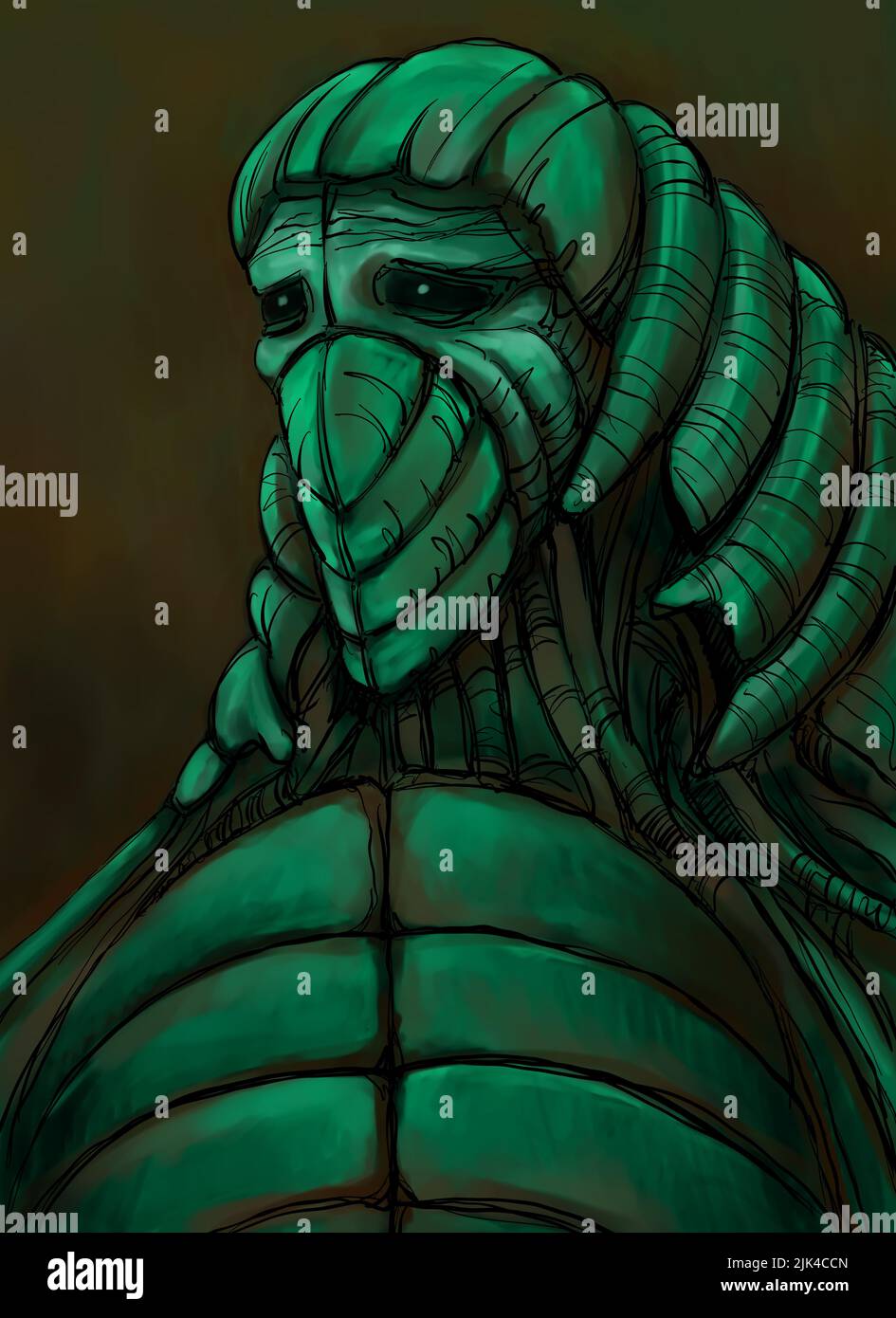 Alien creature - digital painting Stock Photo - Alamy