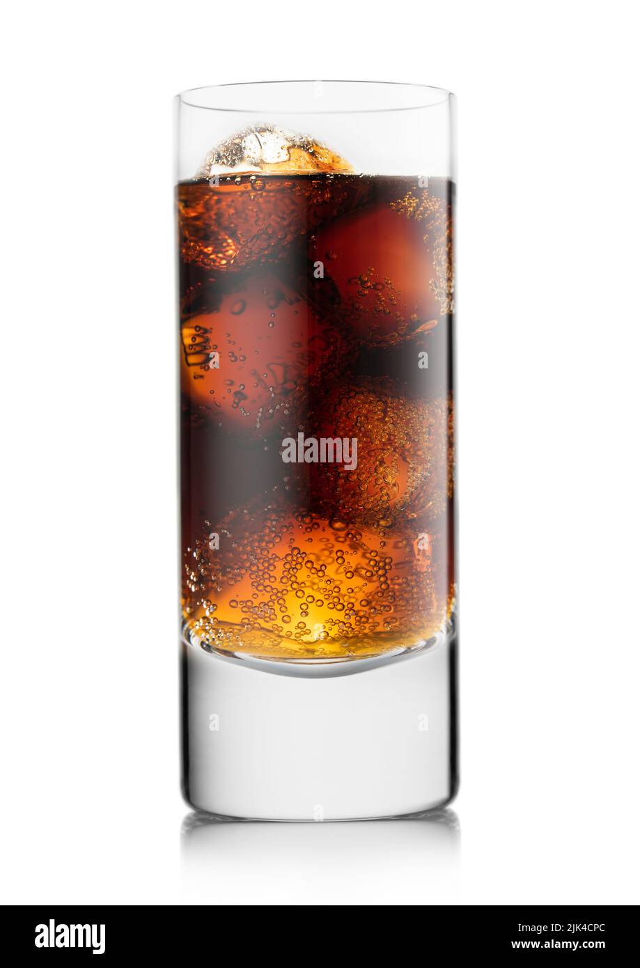 Highball glass with cola soda soft drink on white Stock Photo - Alamy