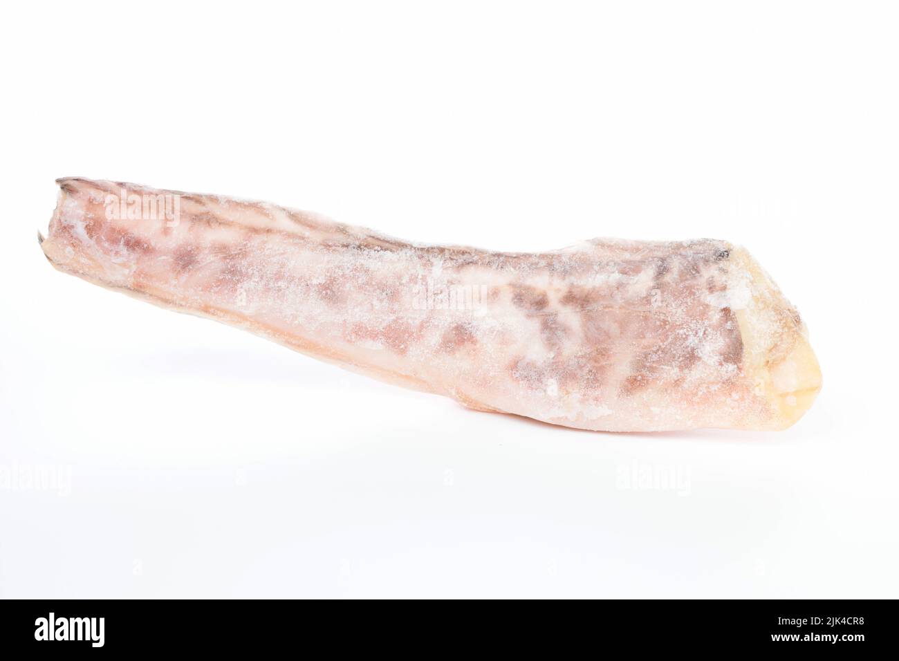 Frozen kingklip fish. Frozen red fish Frost on the surface of the fish ...