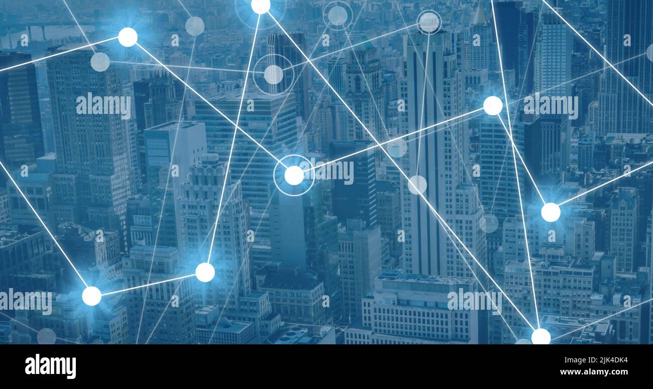 Image glowing network connections hi-res stock photography and images ...