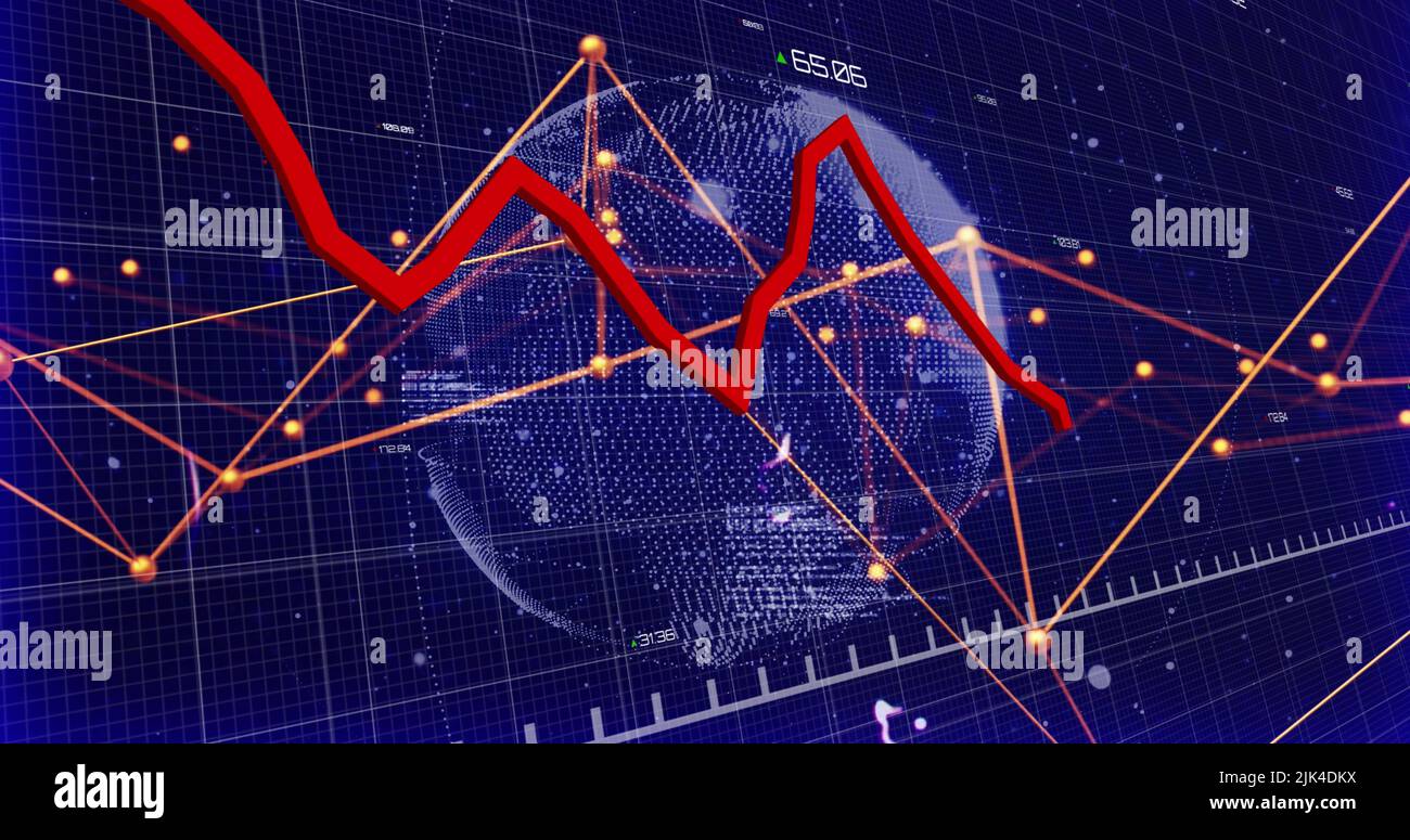 Image of data processing over globe Stock Photo - Alamy