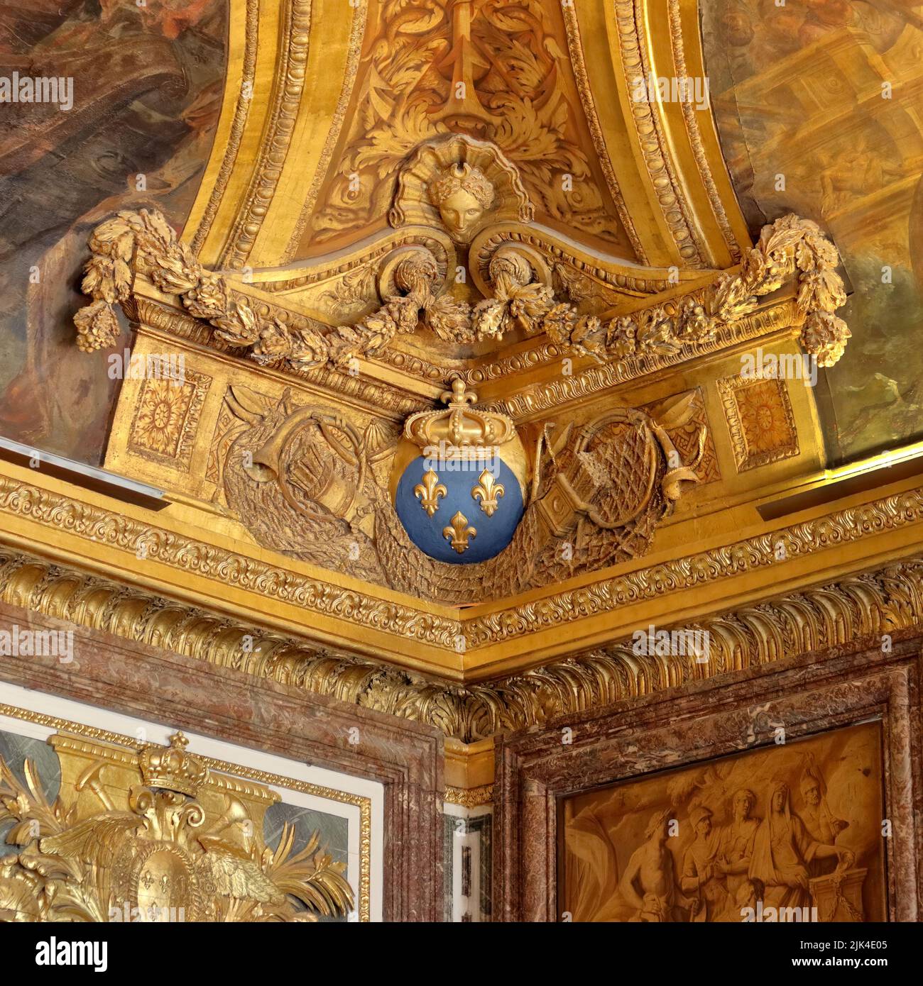 VERSAILLES / FRANCE - June 16, 2019: Interiors, architectural details ...