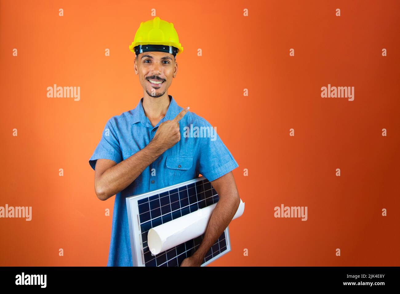 Engineer Holding Photovoltaic Solar Panel Stock Photo - Alamy
