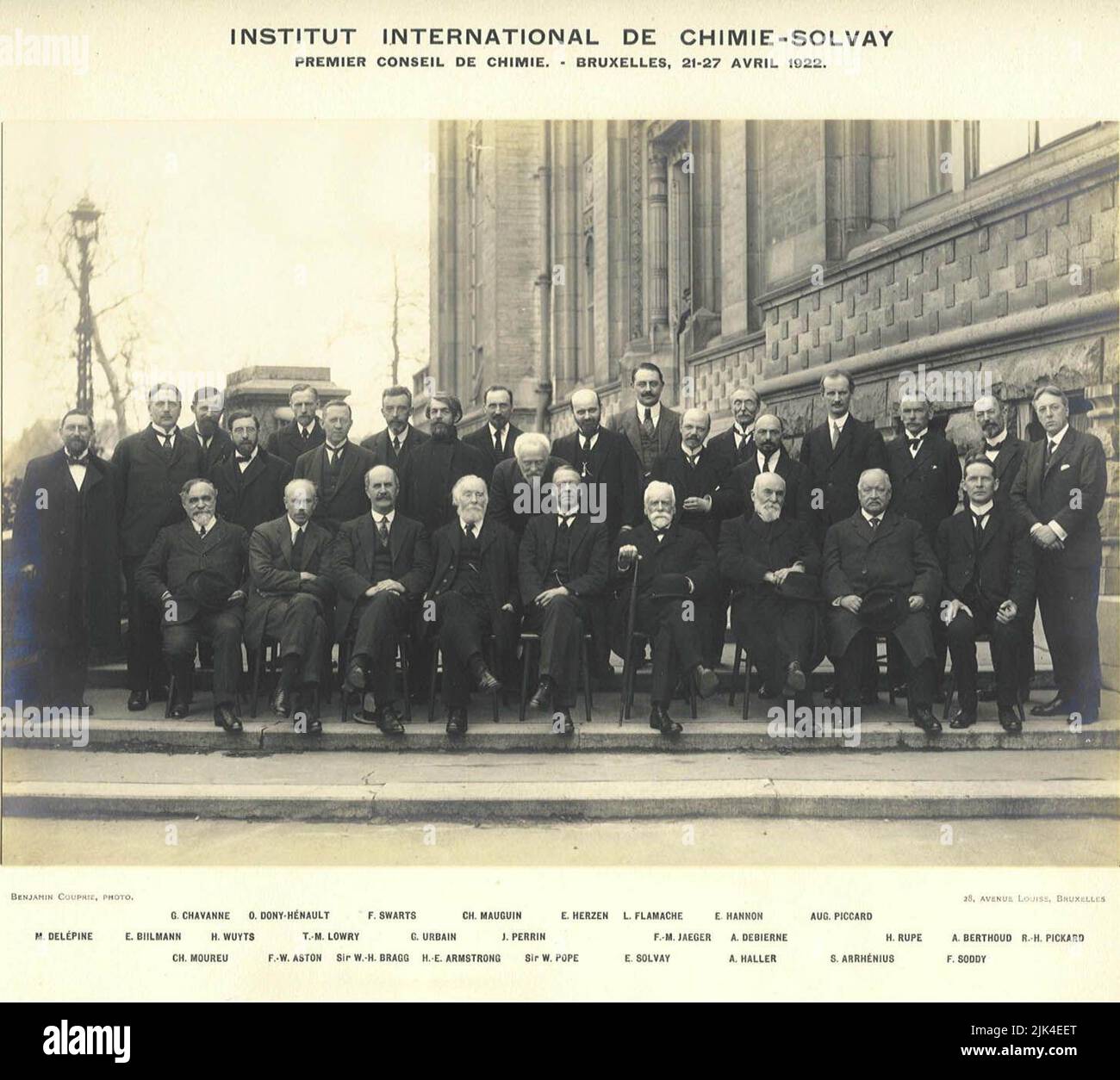 Arrhenius at the first Solvay conference on chemistry in 1922 in ...
