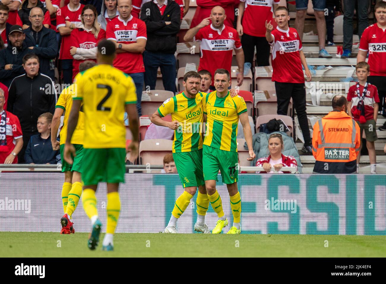 John Swift #19 of West Bromwich Albion celebrates his goal and makes ...