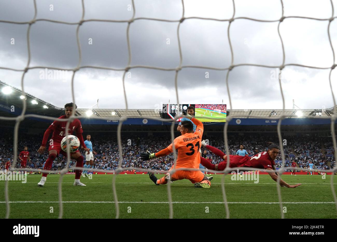 Liverpool's Darwin Nunez scores their side's third goal of the game ...