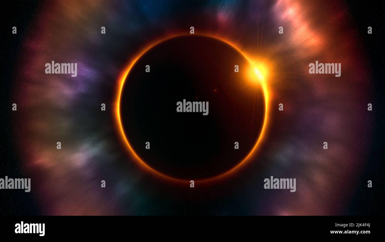 Solar eclipse, moon covers the sun. Astronomy, science, cosmic ...
