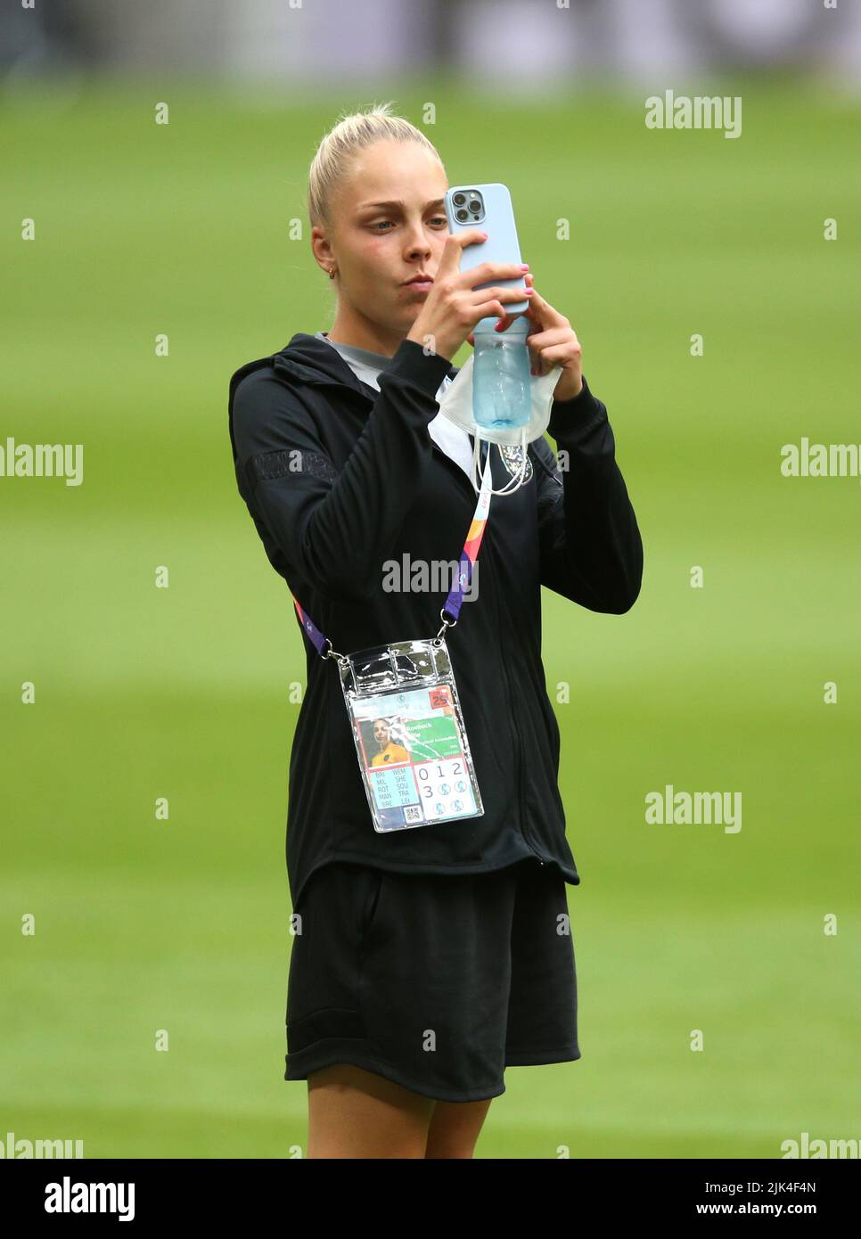 England goalkeeper Ellie Roebuck during a training session at Wembley ...
