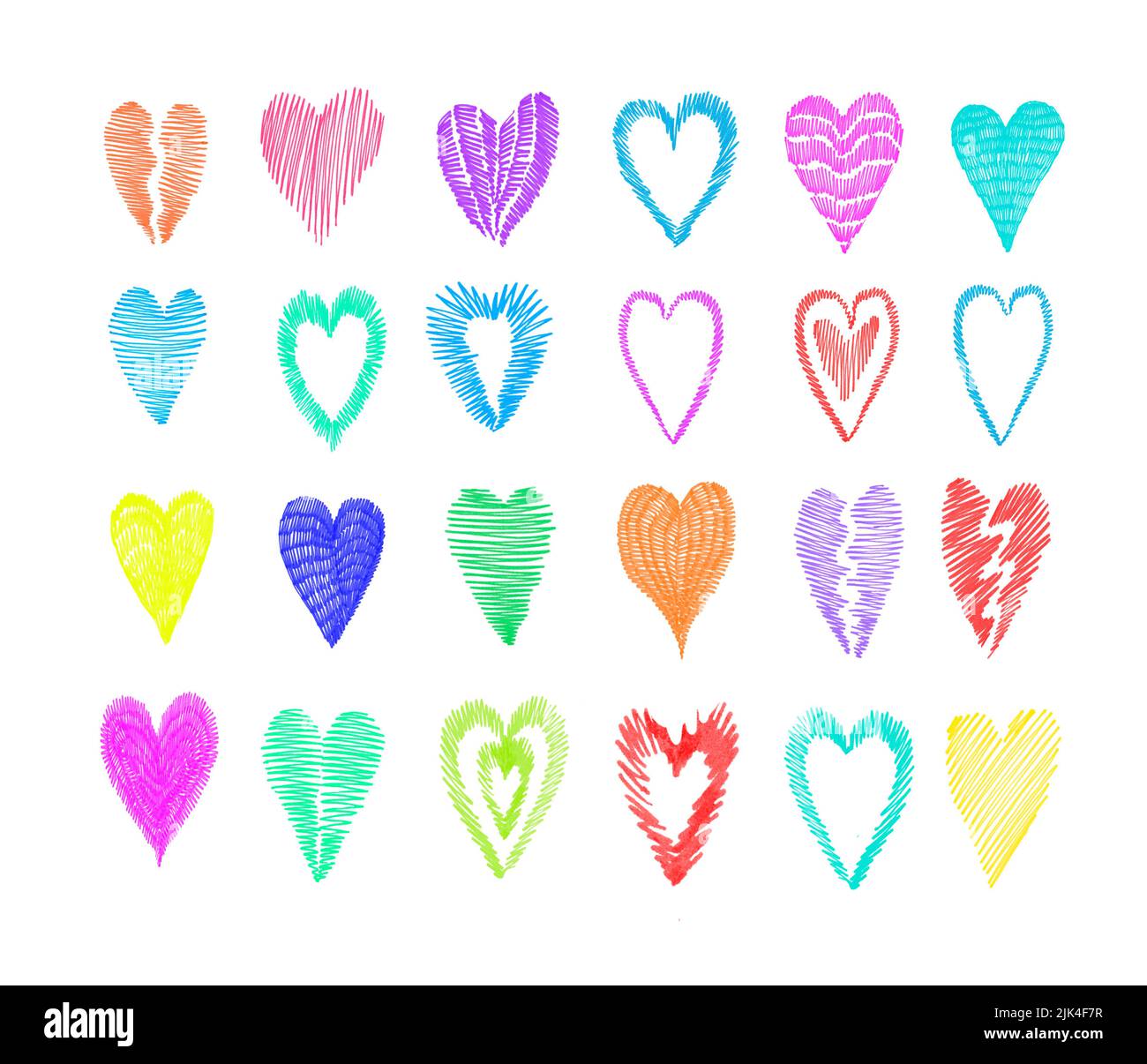 Set trendy handdrawn style Cut Out Stock Images & Pictures - Alamy