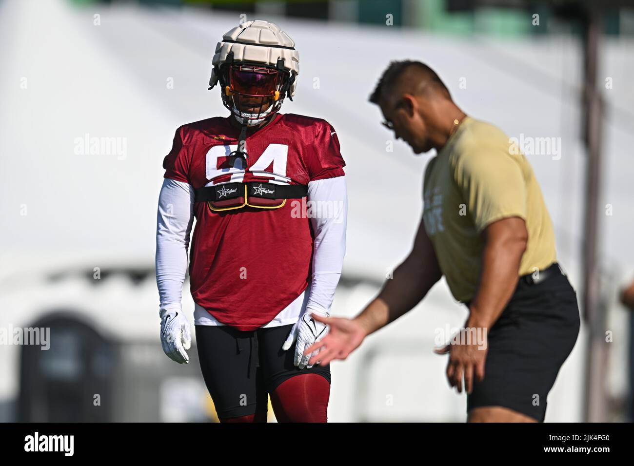 Ashburn, VA, USA. 30th July, 2022. Washington Commanders defensive ...