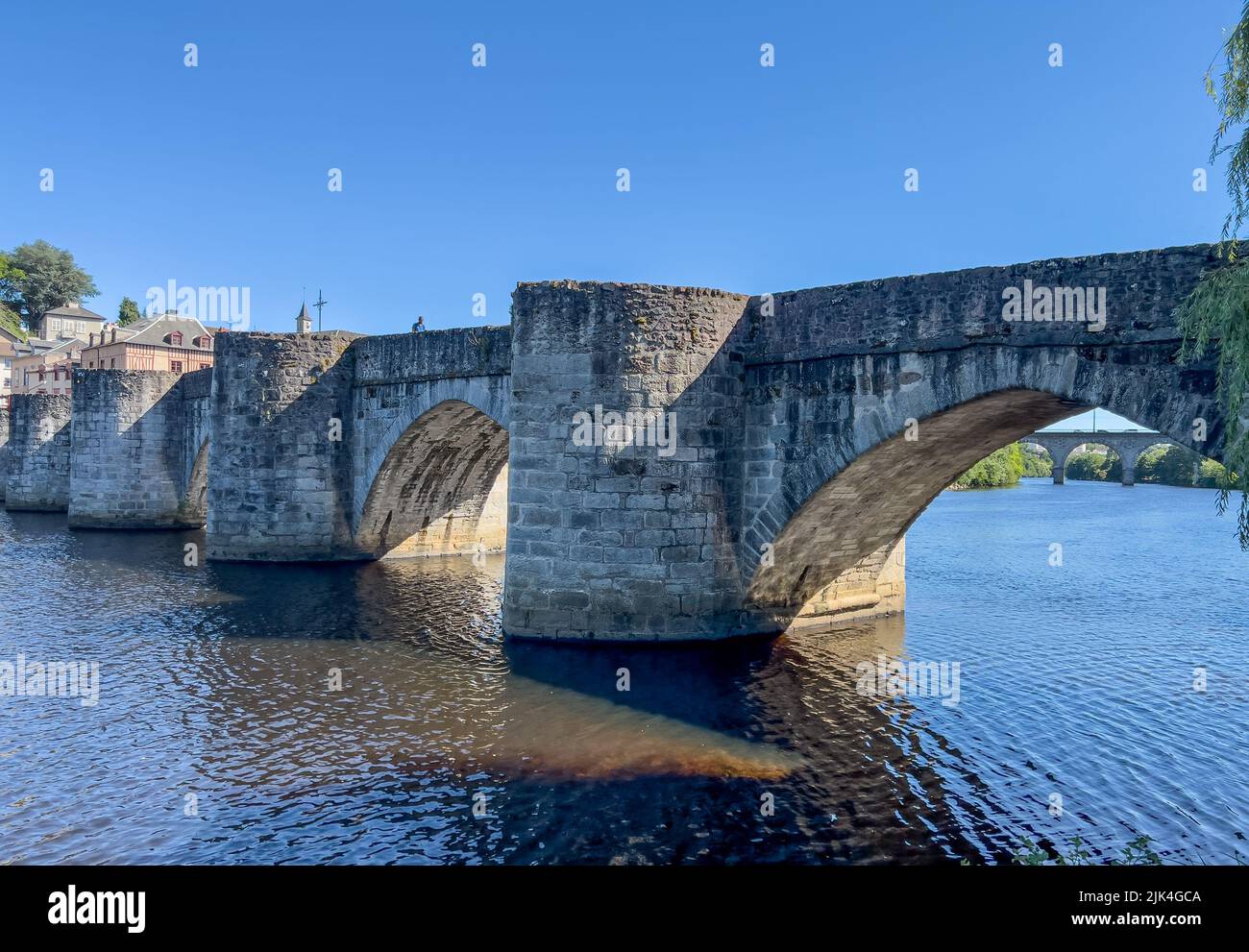 Saint-Martial Bridge over the Etienne river in Limoges, a vaulted arch ...