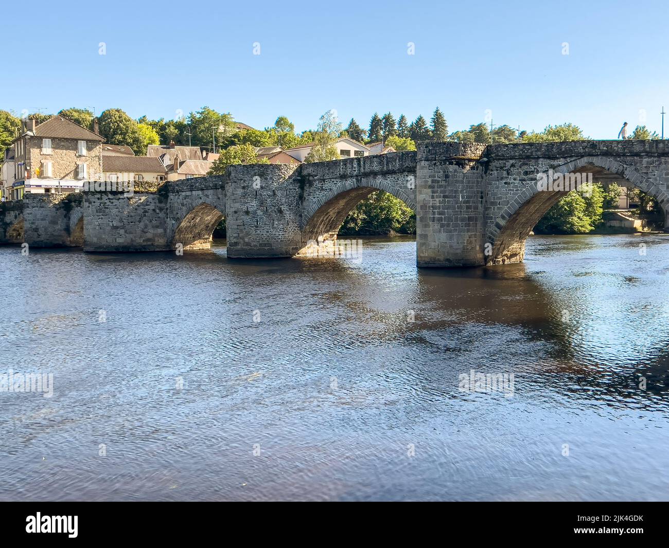 Saint-Martial Bridge over the Etienne river in Limoges, a vaulted arch ...