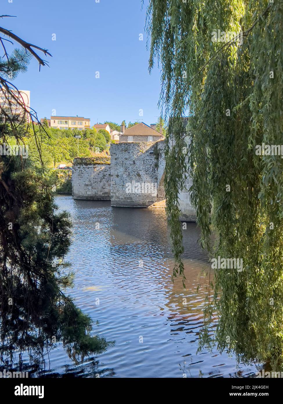 Saint-Martial Bridge over the Etienne river in Limoges, a vaulted arch ...