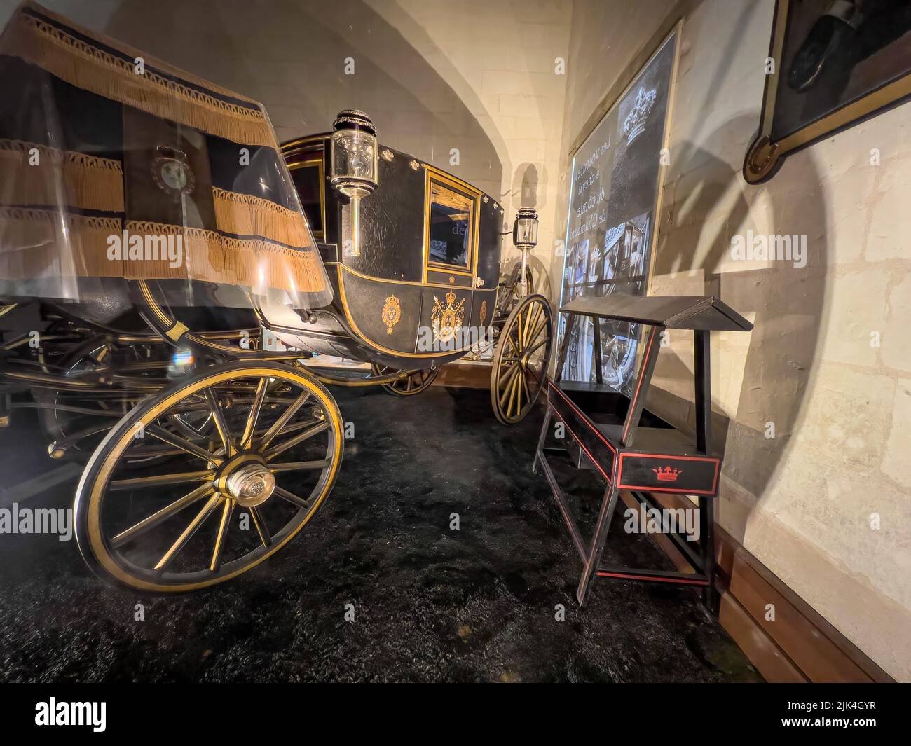 hand built carriages of the Chateau de Chambord in the Loire Valley ...