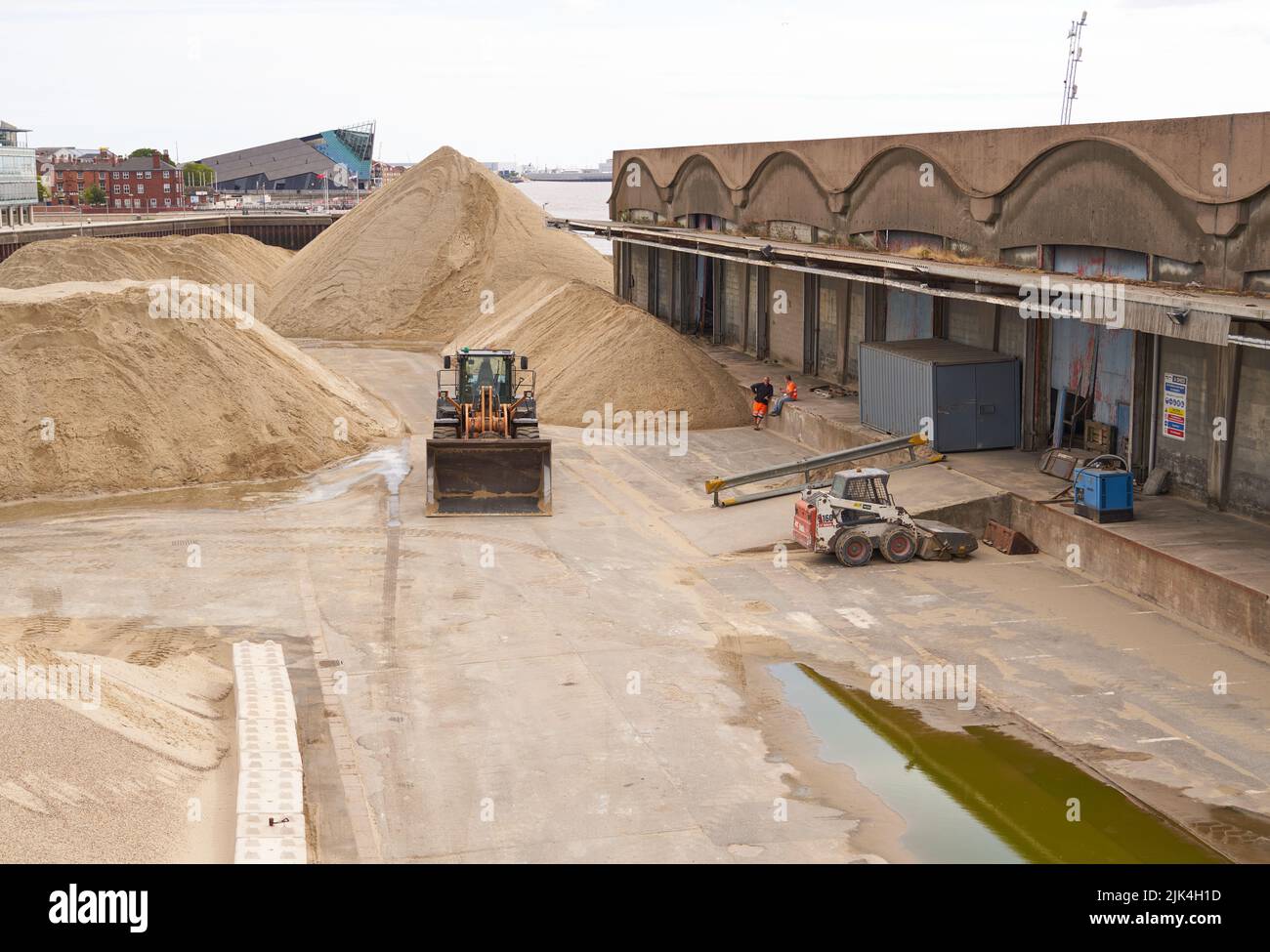 Sand storage yard at Hull Docks, Yorkshire, UK Stock Photo - Alamy