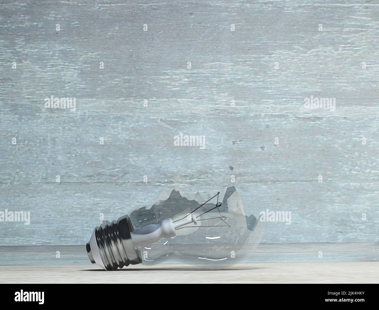 Broken light bulb. 3D rendering Stock Photo - Alamy