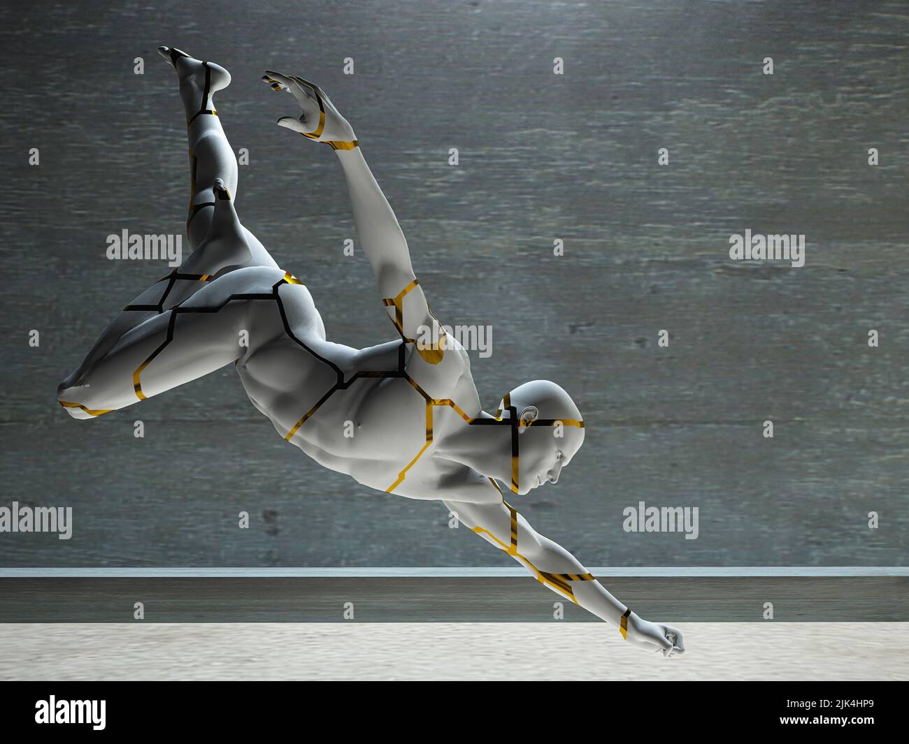 Men's figure made of stone. 3D rendering Stock Photo - Alamy