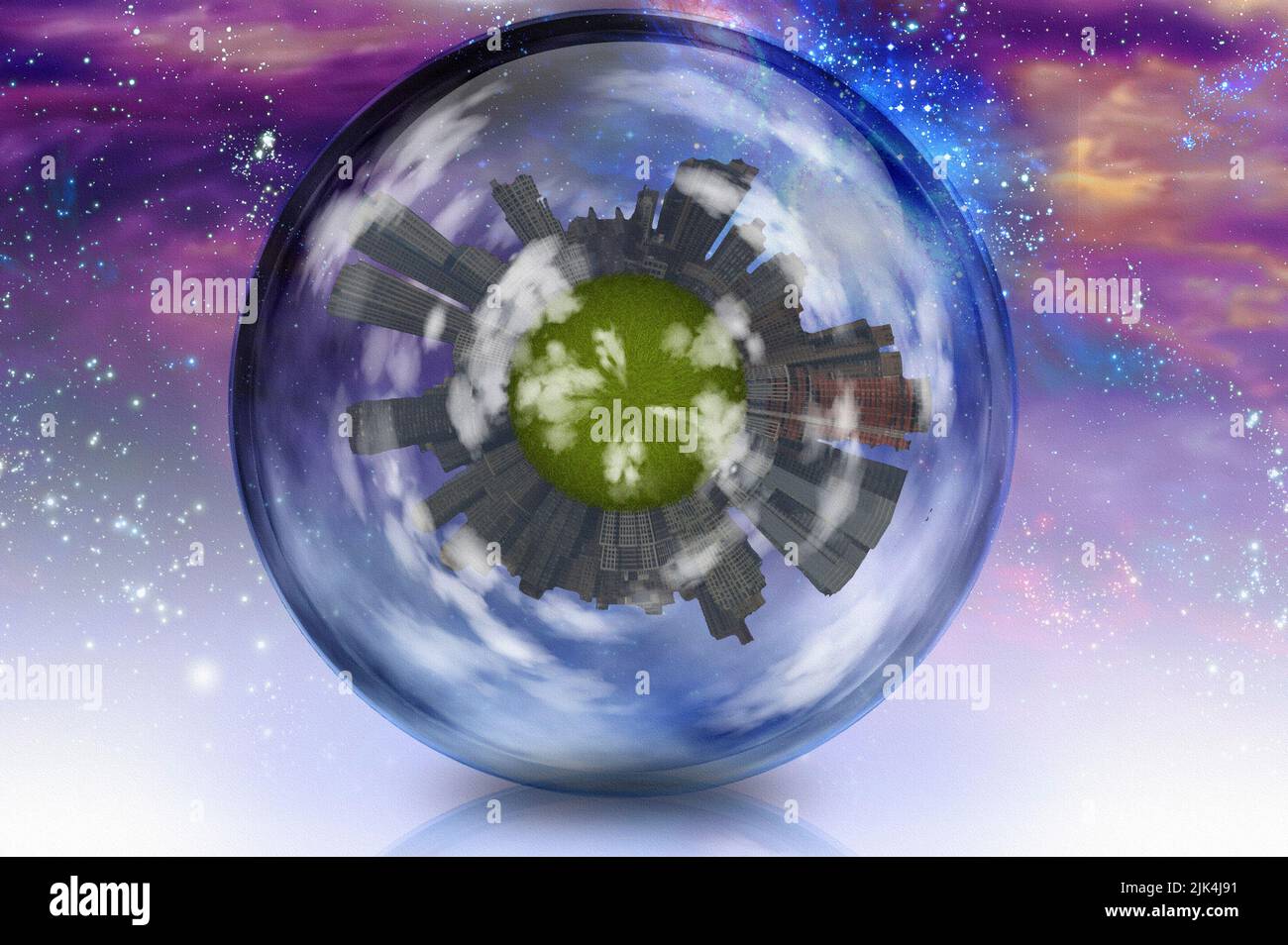 Large city in enclosure. 3D rendering Stock Photo - Alamy