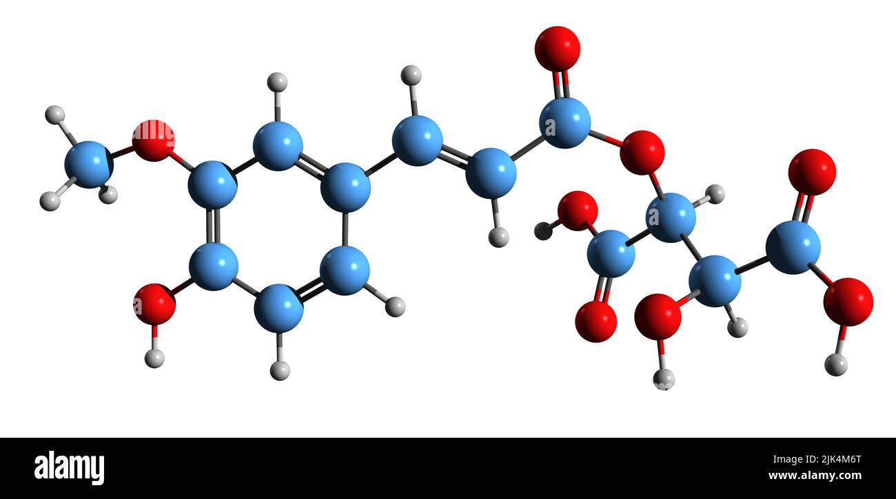 3D image of Fertaric acid skeletal formula - molecular chemical ...