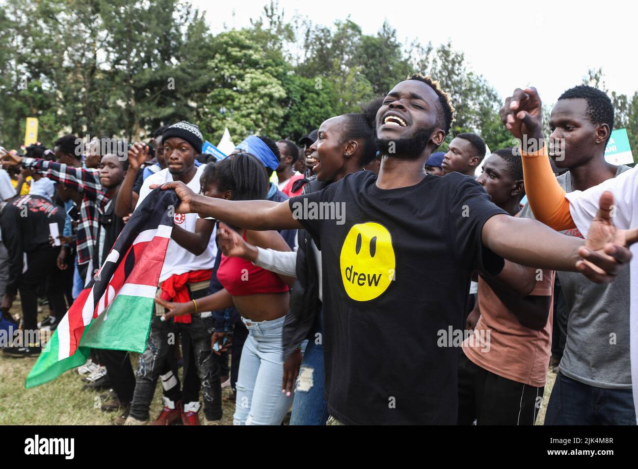 A participant reacts during a peace concert held to preach peace and ...