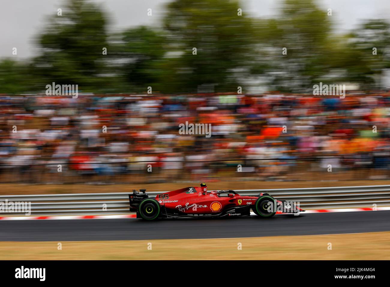 55 SAINZ Carlos (spa), Scuderia Ferrari F1-75, action during the Formula 1 Aramco Magyar Nagydij ...
