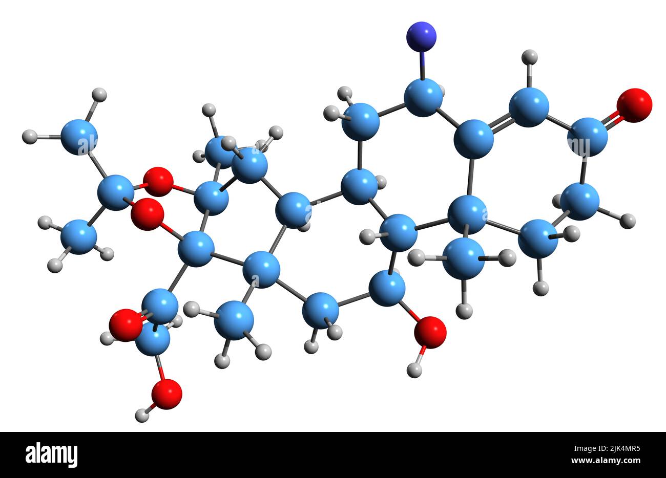 3D image of Fludroxycortide skeletal formula - molecular chemical ...