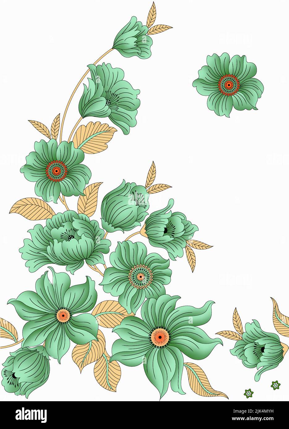 flower bunch textile print work Stock Photo - Alamy