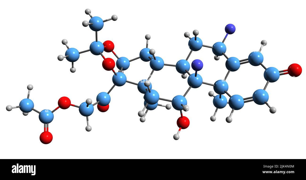 3D image of Fluocinonide skeletal formula - molecular chemical ...