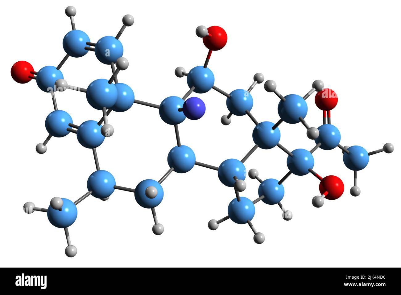3D image of Fluorometholone skeletal formula - molecular chemical ...