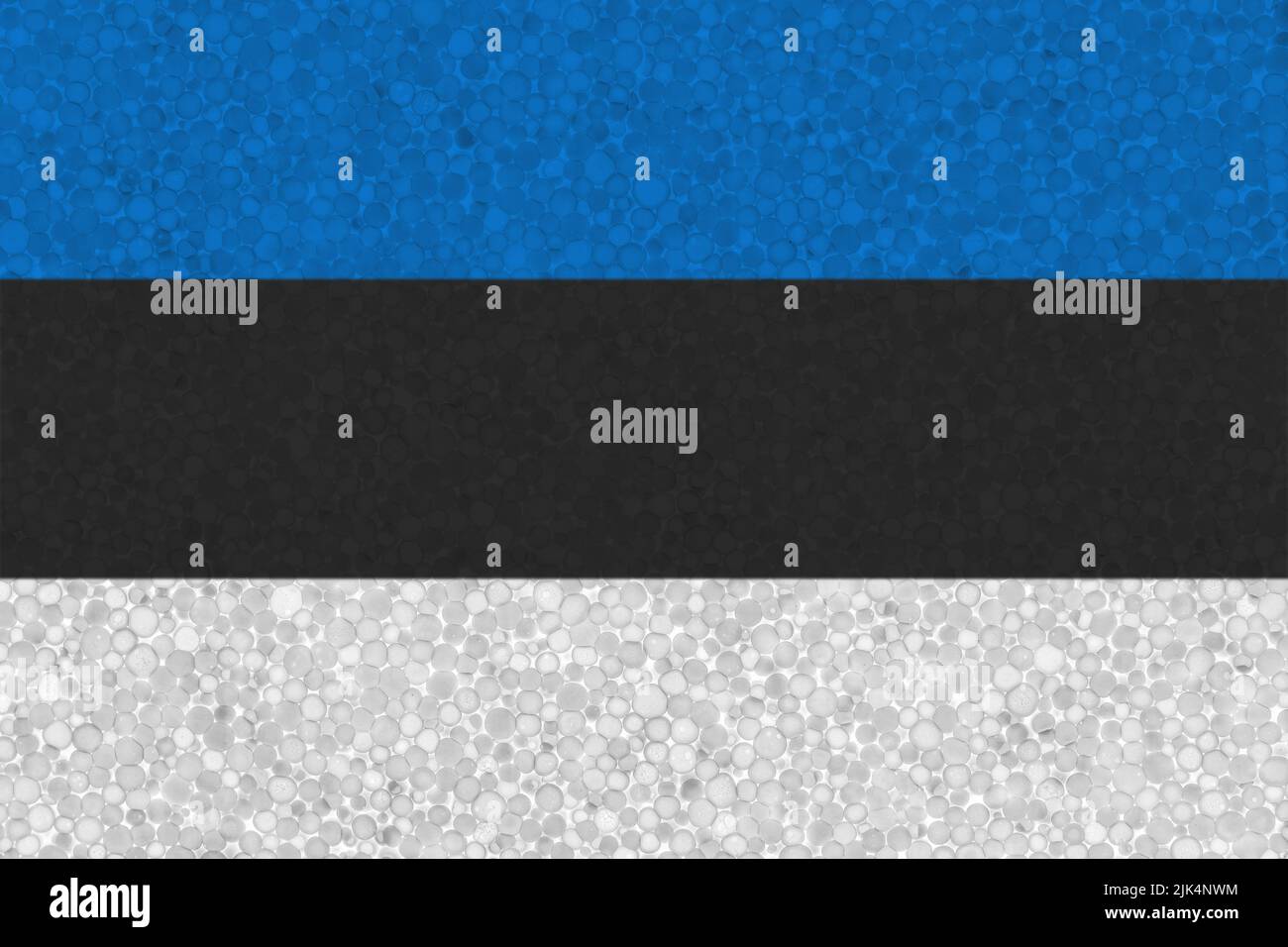 Estonia flag on styrofoam texture. national flag painted on the surface ...