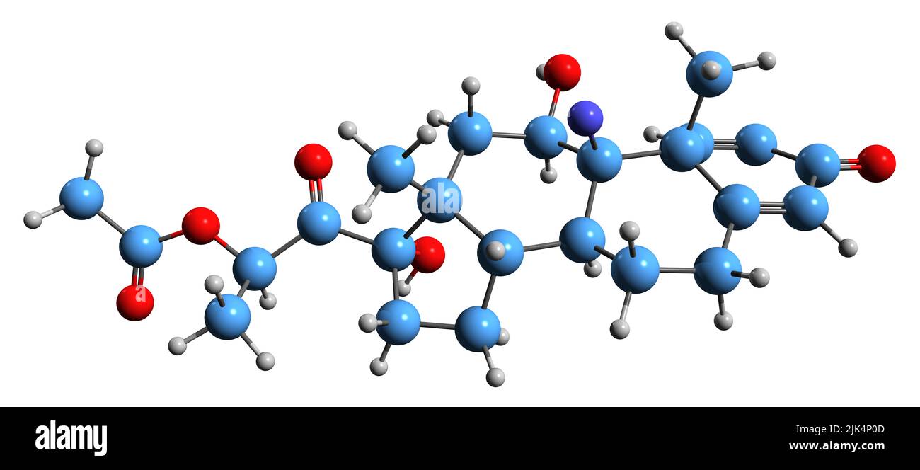 3D image of Fluperolone acetate skeletal formula - molecular chemical ...