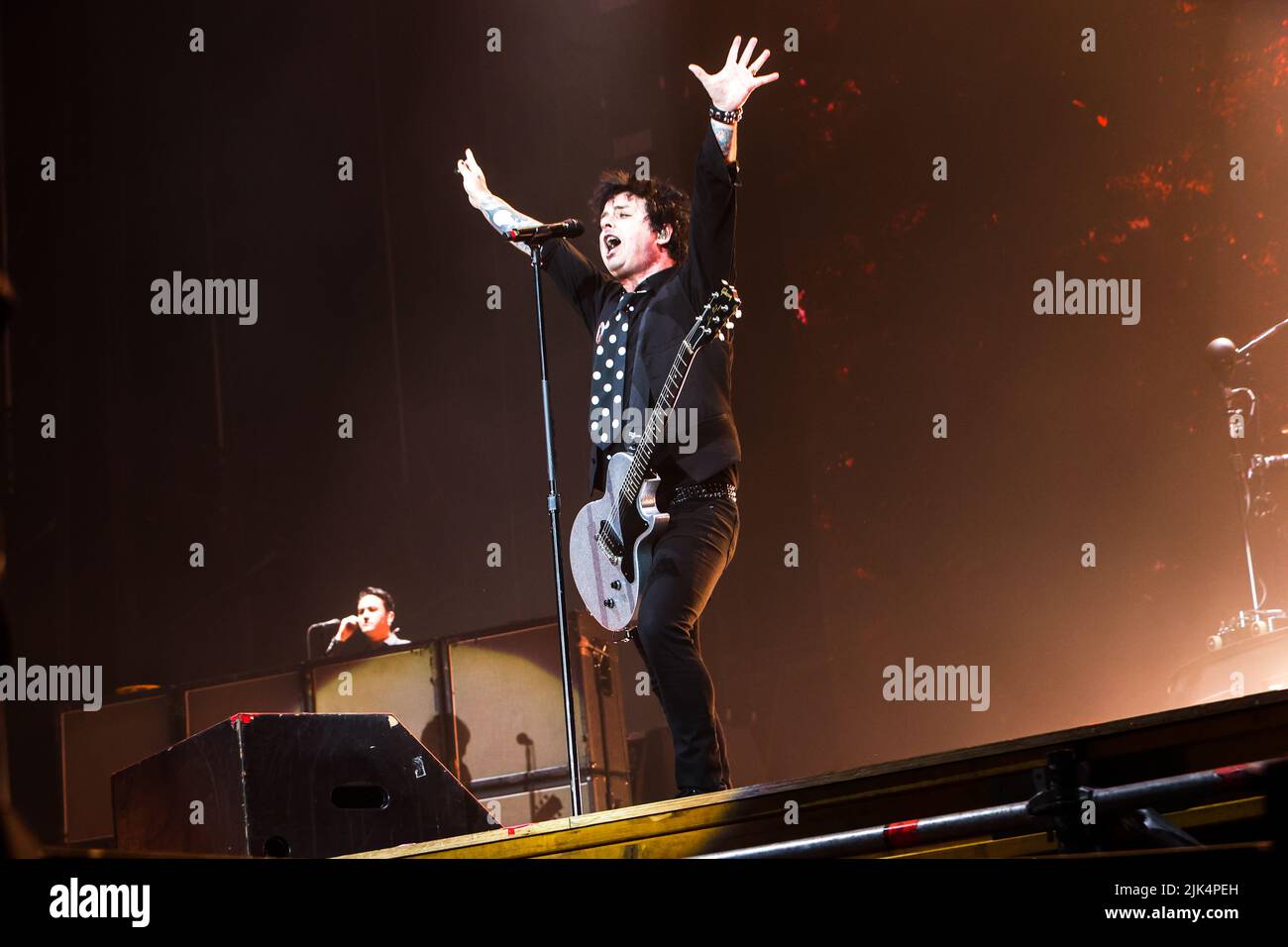 Billie Joe Armstrong of American punk rock band Green Day performs live ...