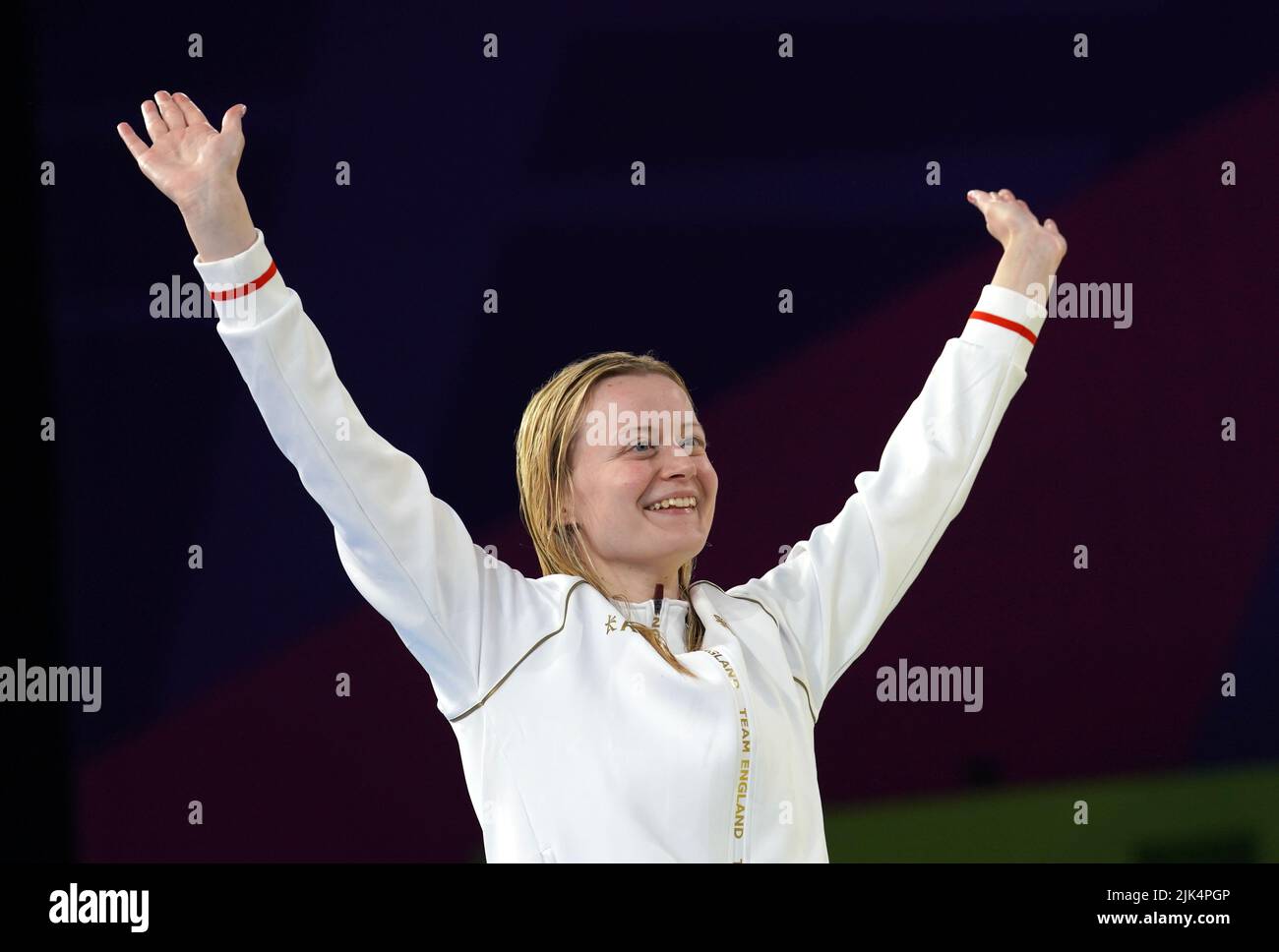 England's Hannah Russell after winning silver in the Women's 50m ...