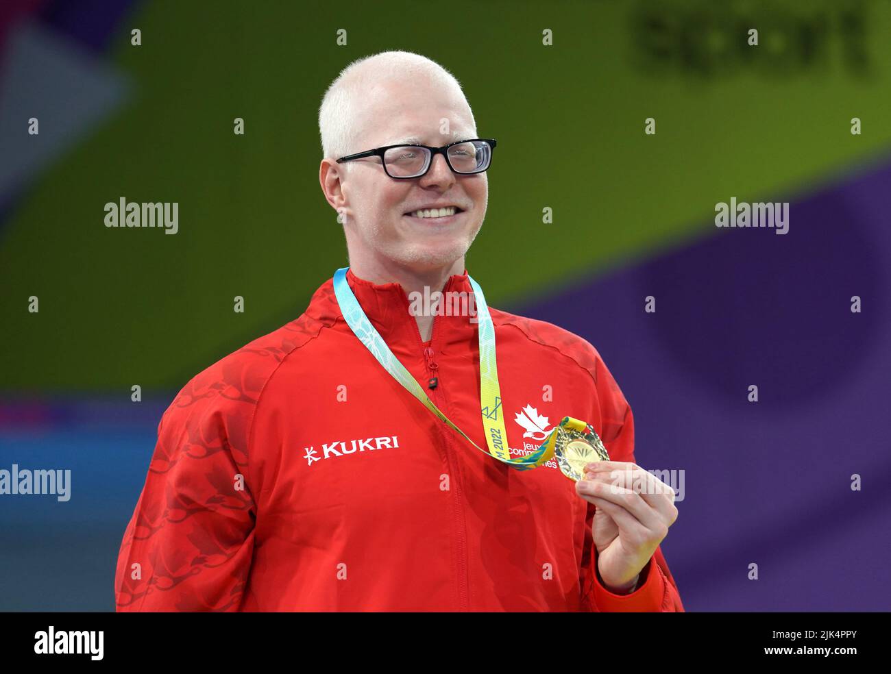 Canada's Nicolas Guy Turbide after winning gold in the Men's 50m ...