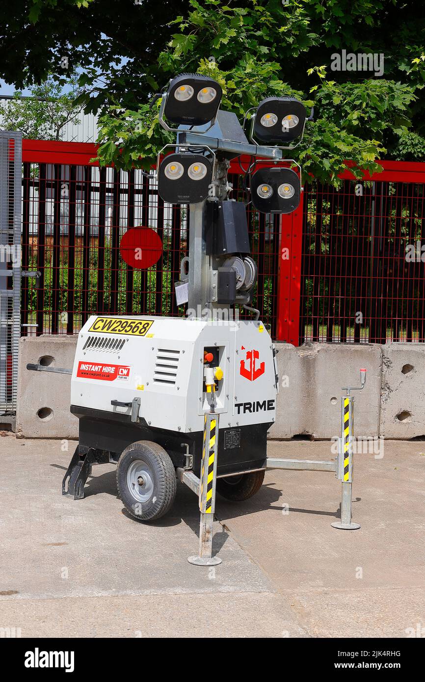 Trime X-City push along tower light in it's retracted position Stock ...