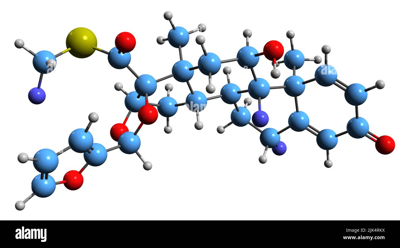 3D image of Fluticasone furoate skeletal formula - molecular chemical ...