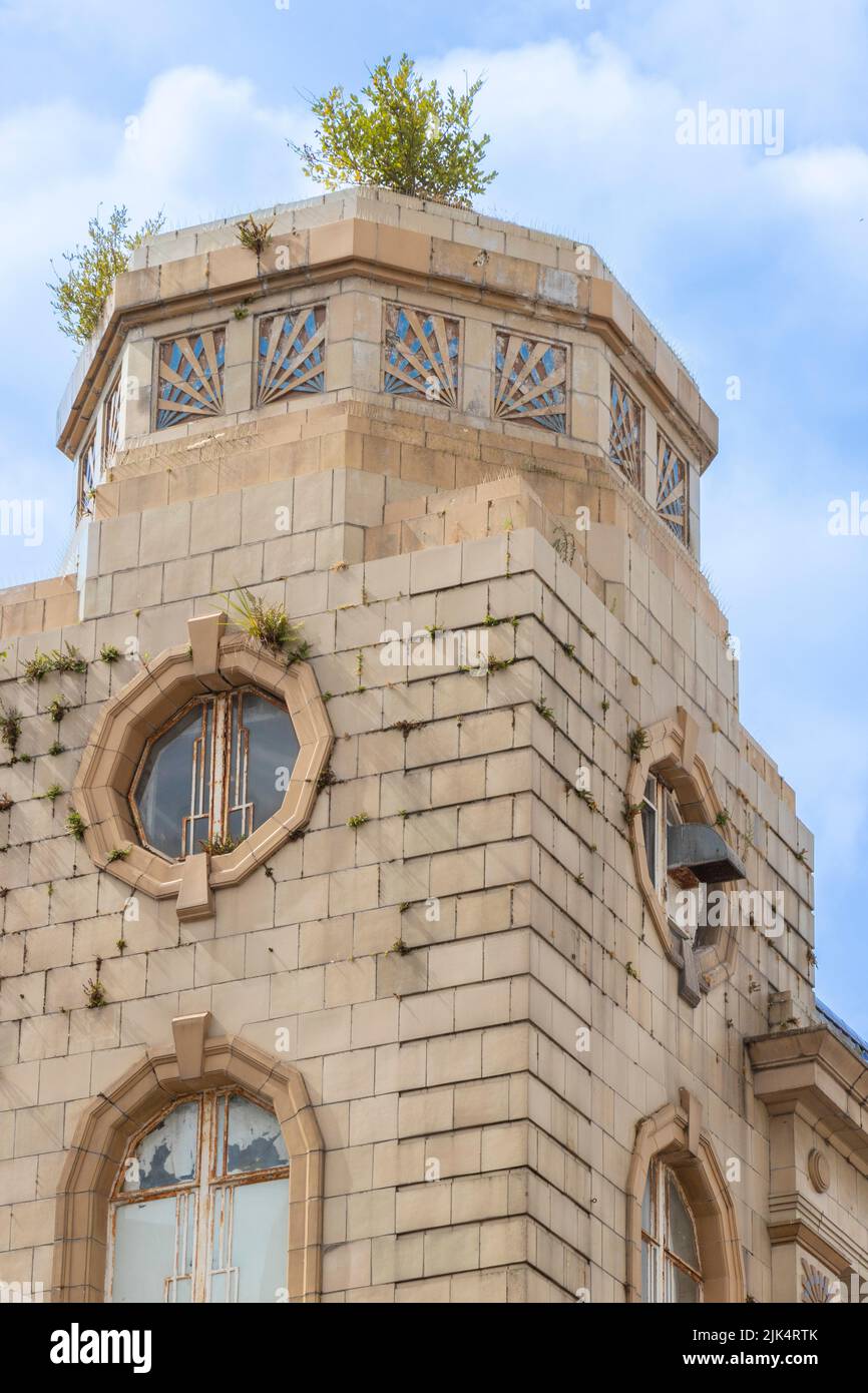 octagonal lantern tower of an art deco building in Bournemouth Dorset ...