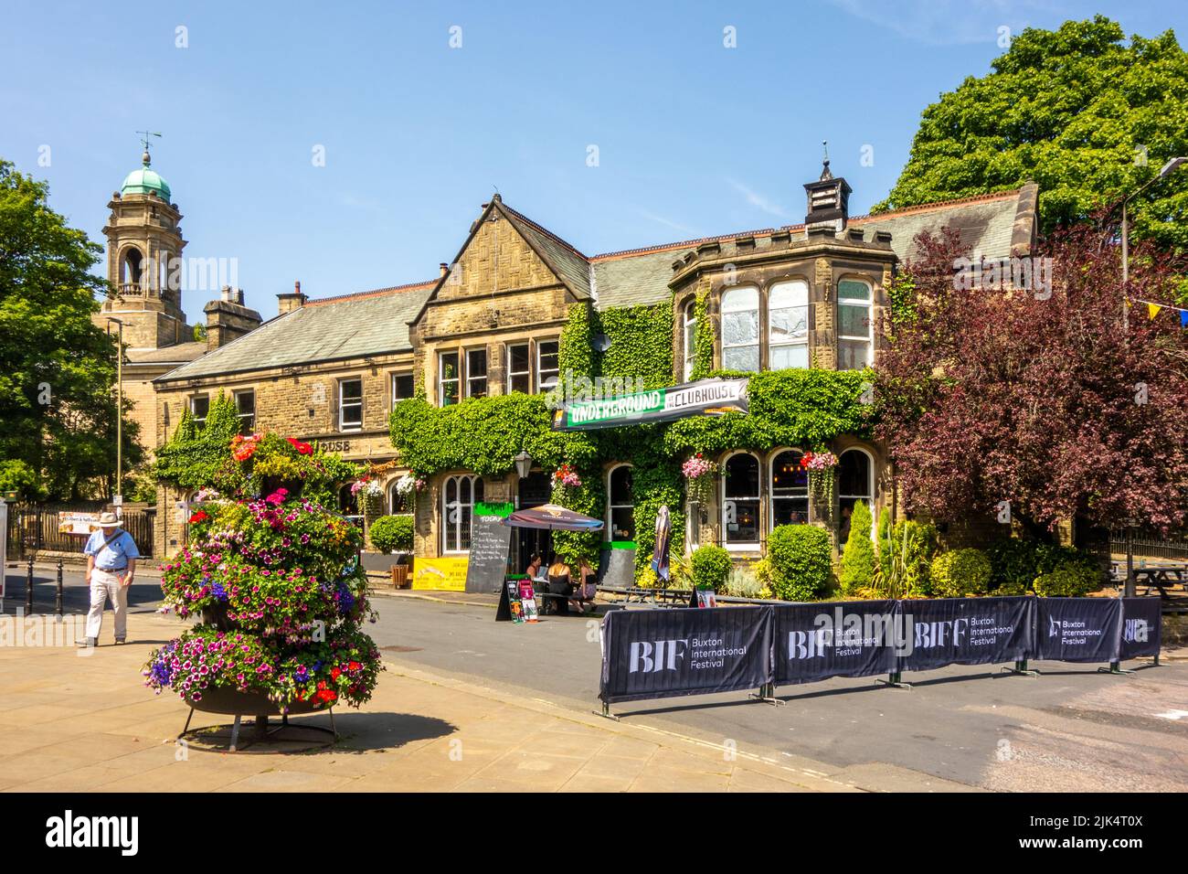 The Derbyshire town of Buxton in the English Peak District England ...
